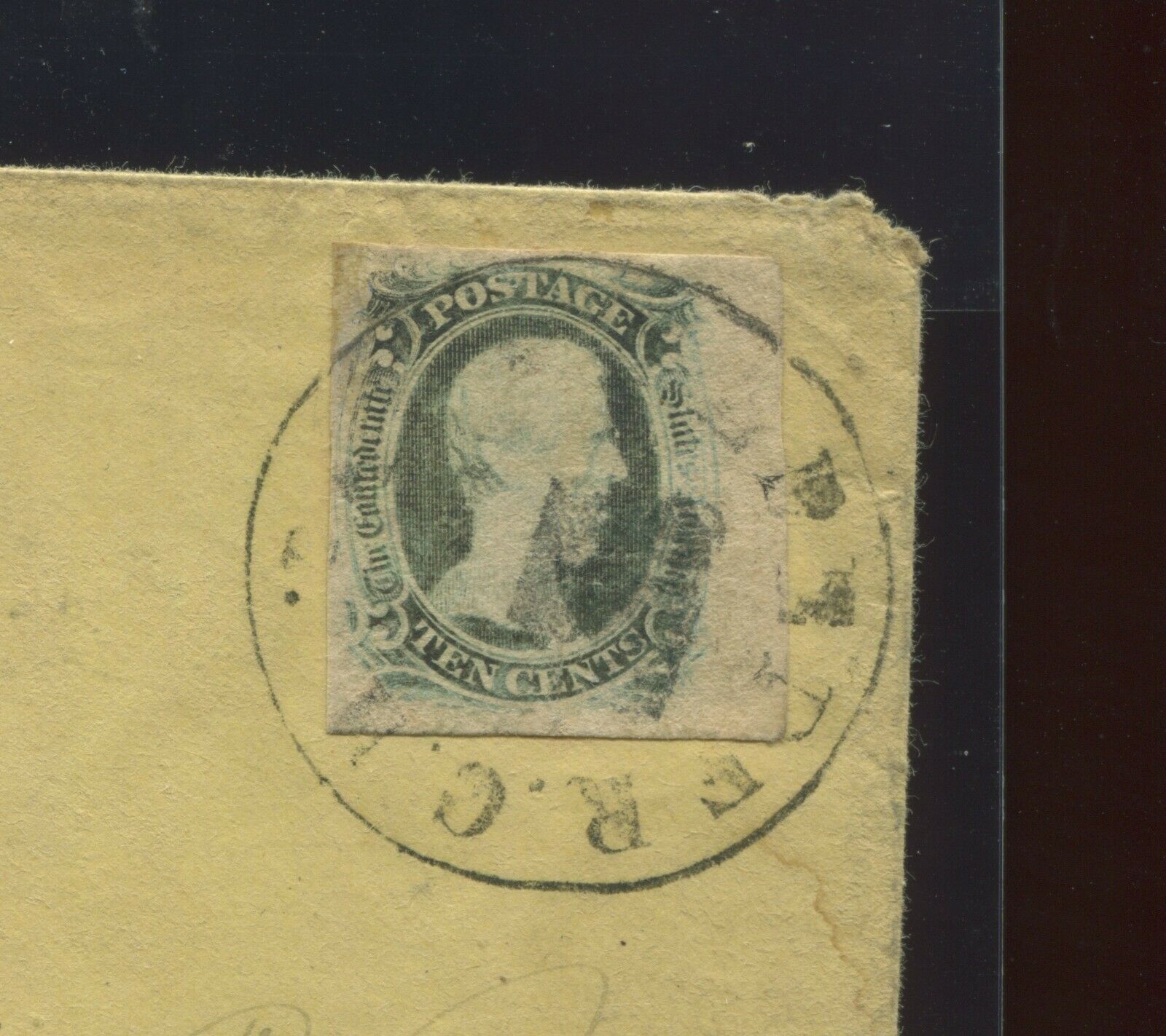 Confederate States 9 'TEN CENTS' Used Stamp on Nice Cover w/PF Cert ...