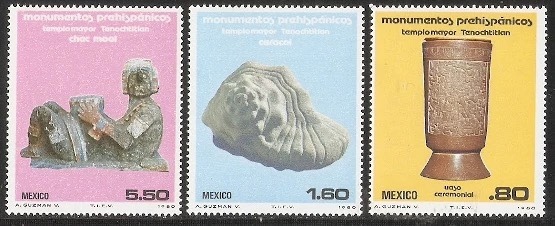 Mexico 1980 National Pre-Hispanic Monuments Art Cultures Ceremonial ...