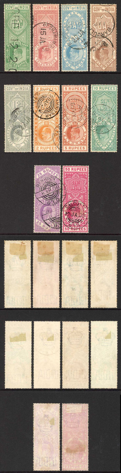 India Telegraph T56/65 KEVII Set of 10 ALL CDS A RARE SET Cat 660 ...