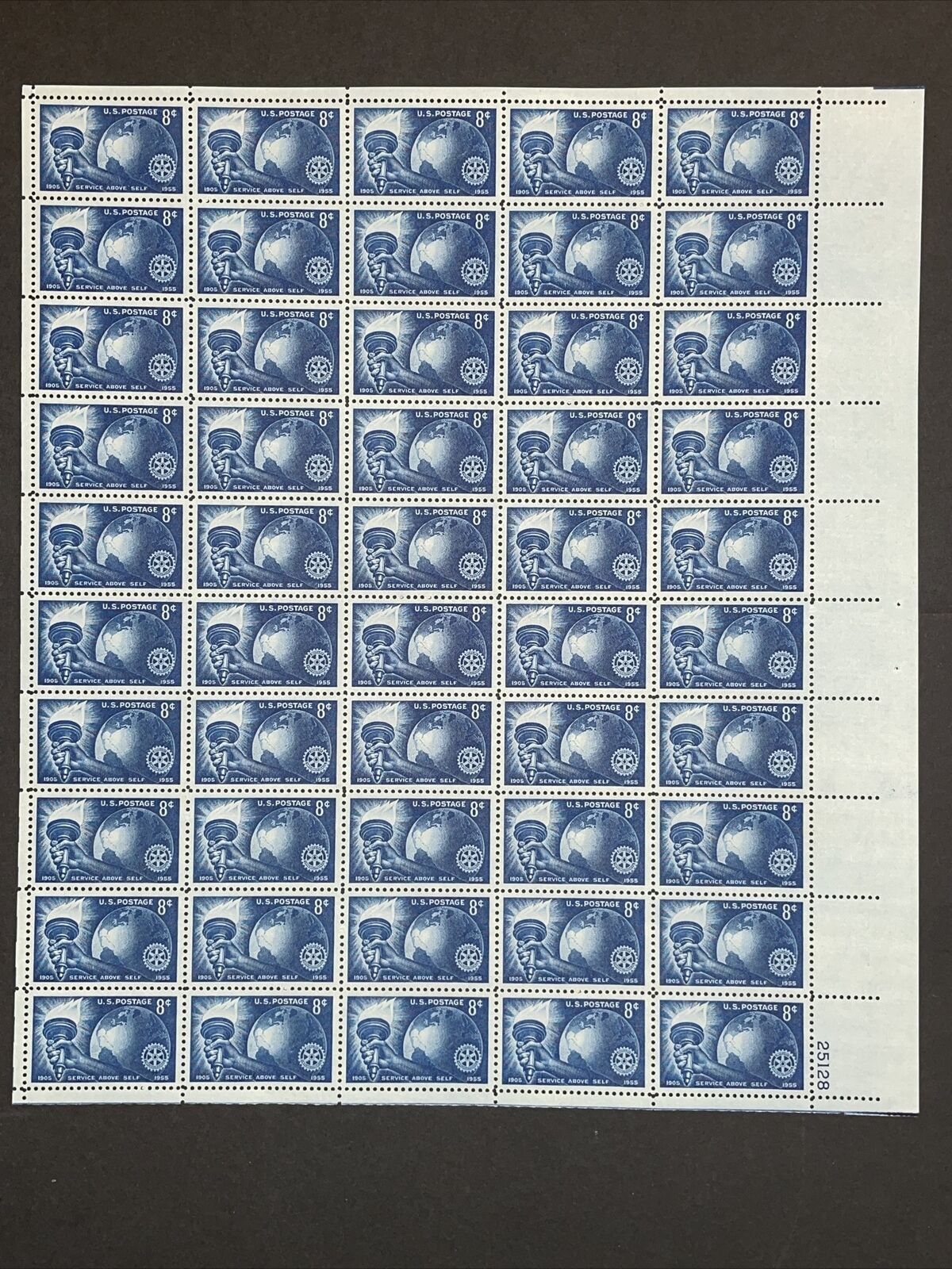 1955 sheet, 8-Cent Rotary International 50th Anniversary Sc# 1066 ...