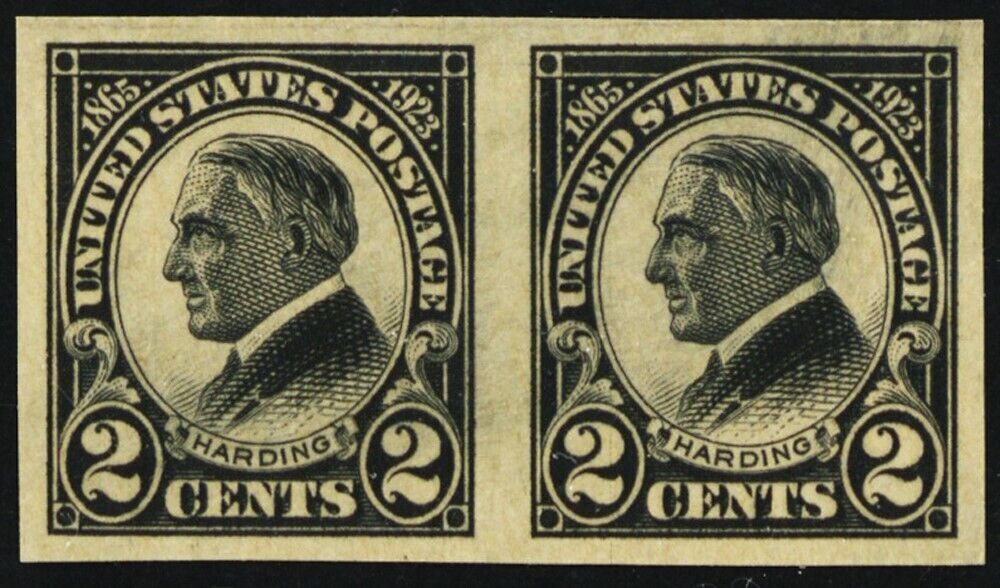 611, Mint Superb NH 2¢ Warren Harding Pair ** Stuart Katz | United ...