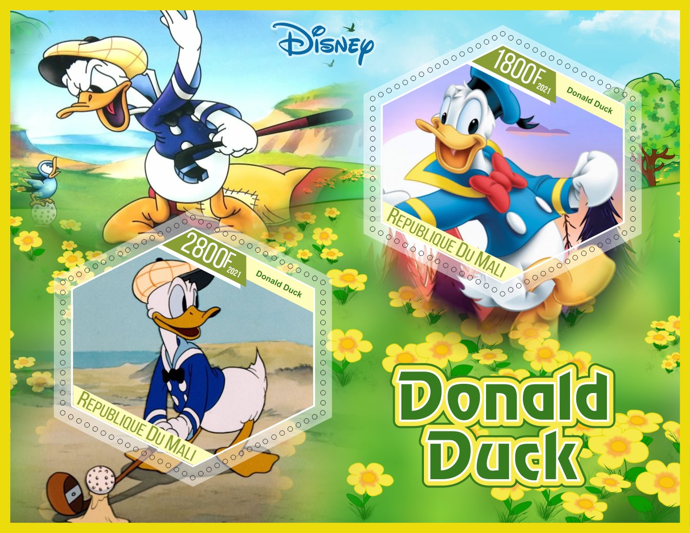 Stamps.Cartoons, Disney.Donald Duck 1+1 sheets perf Mali | Africa ...