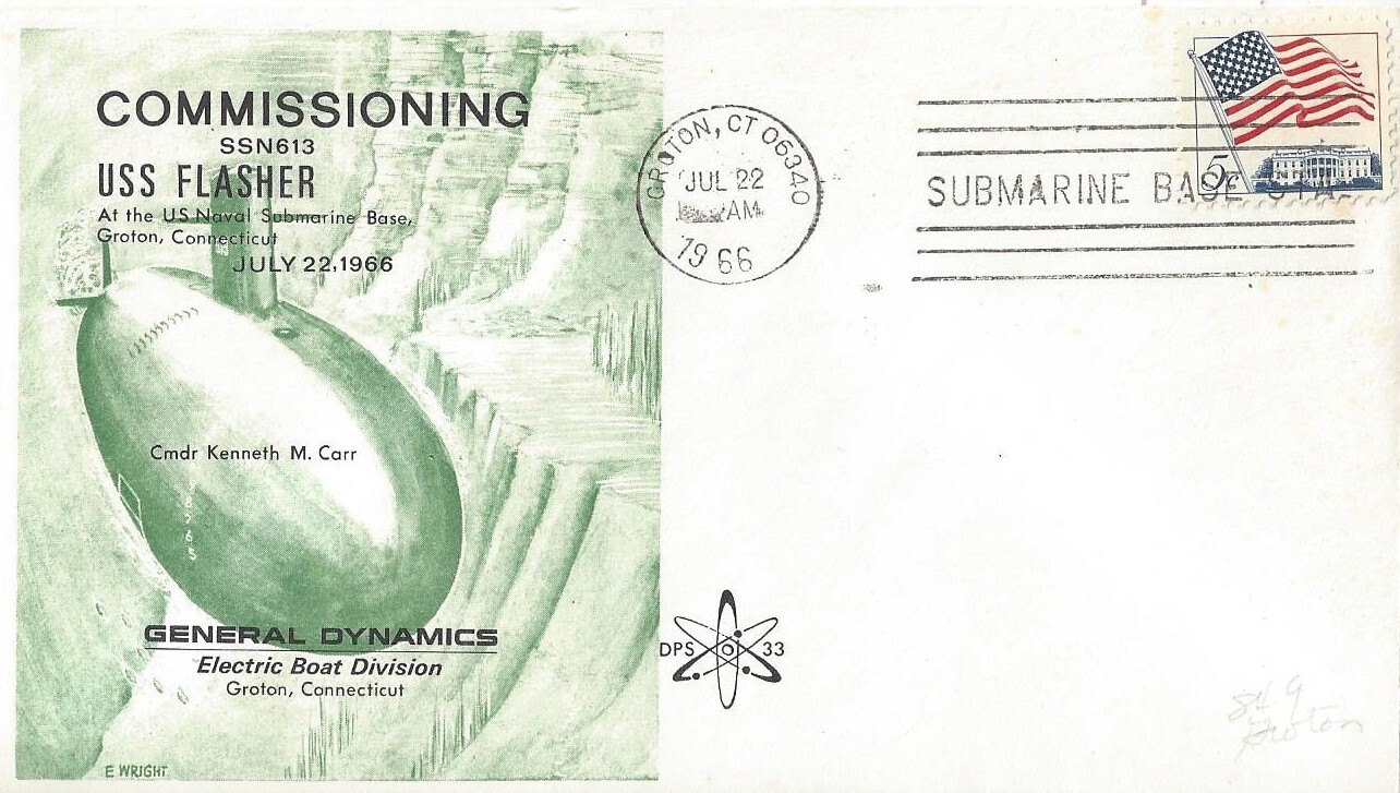 US Navy Covers USS Flasher SSN 613 1966 Commissioning | United States ...