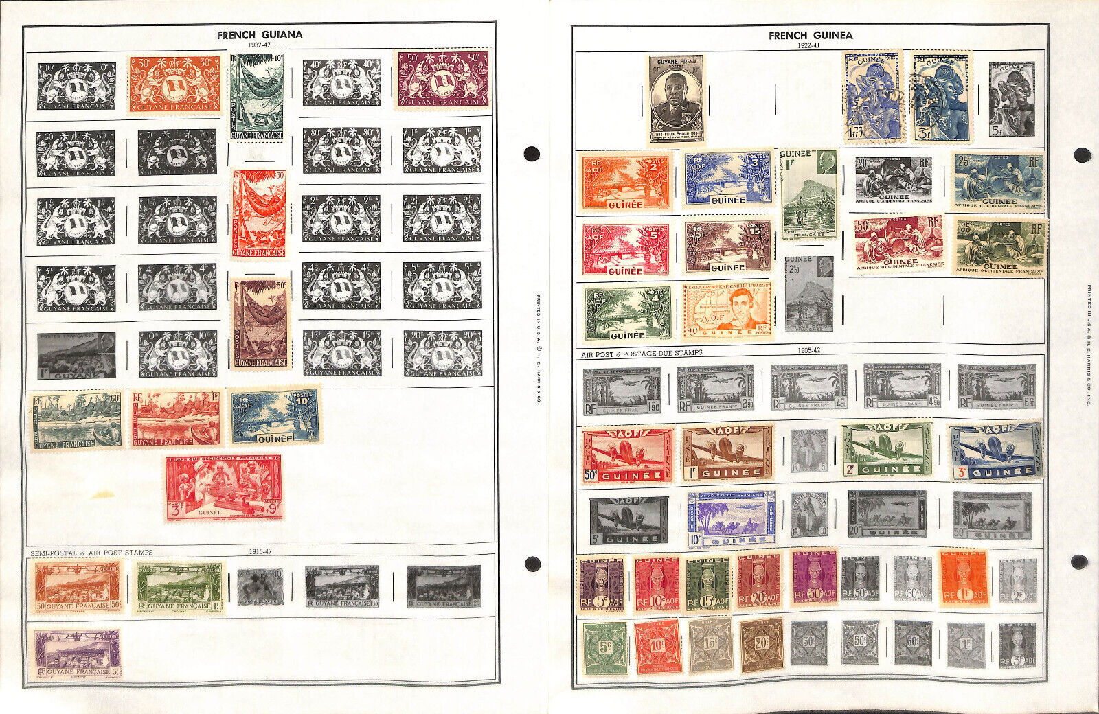 French Colonies Stamp Collection on 24 Harris Pages, Equatorial Africa ...
