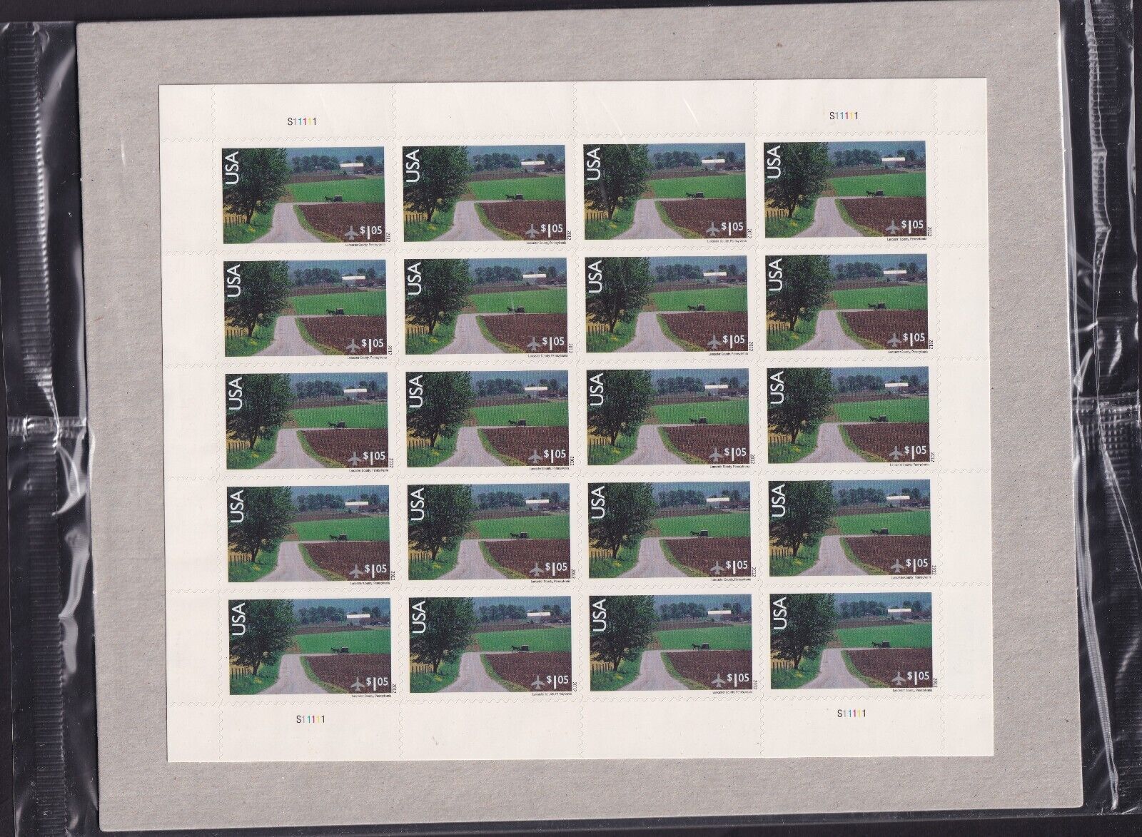 Scott #c150 Amish Horse & Buggy Lancaster PA Sheet of 20 Airmail Stamps ...