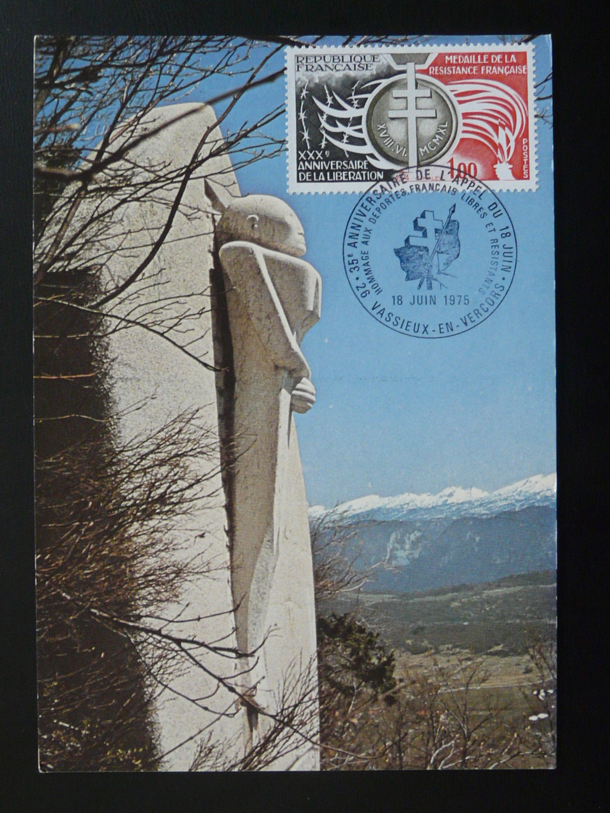 world war II ww2 Resistance memorial maximum card France 1975 | Europe ...