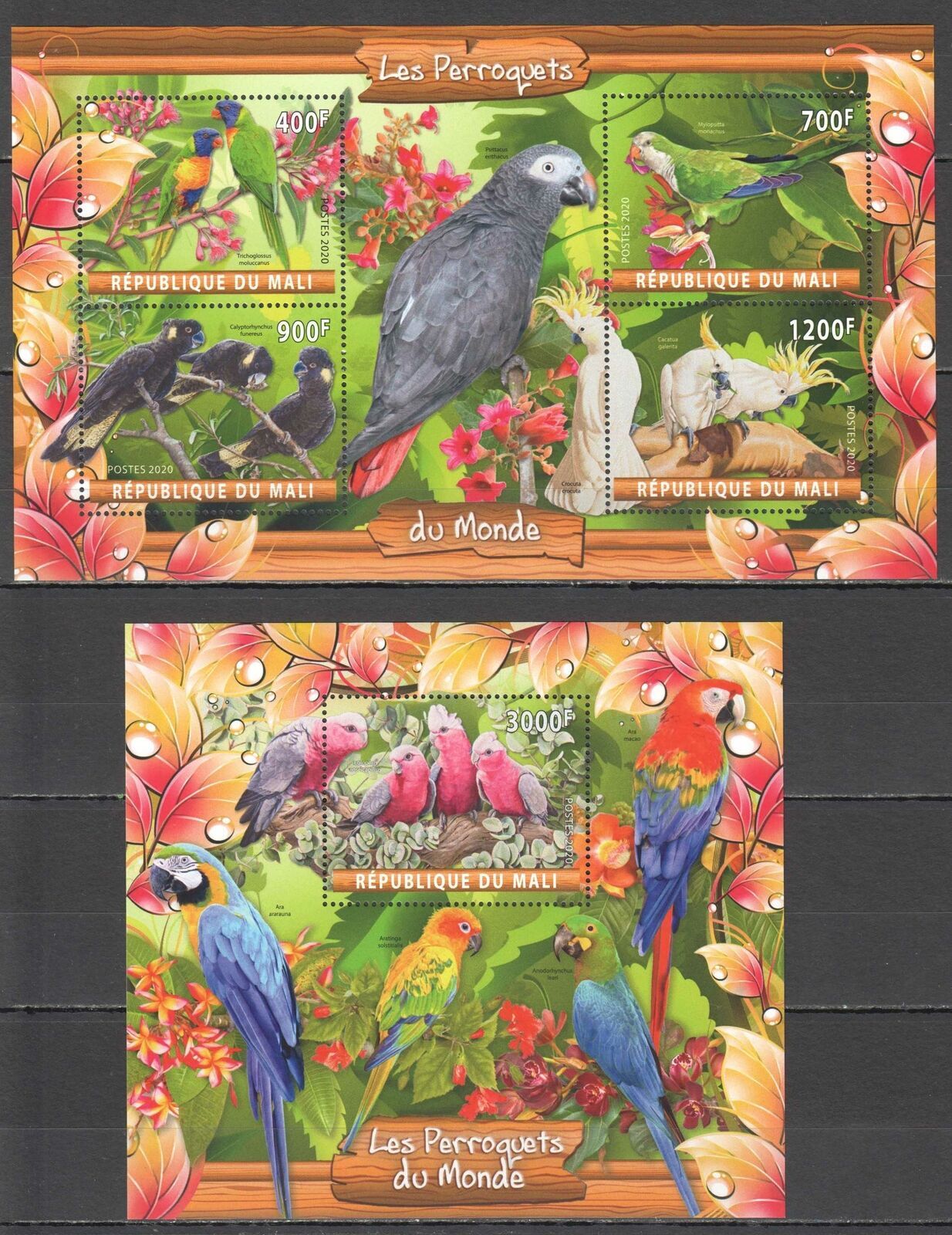 Ja524 2020 Mali Fauna Birds Parrots of the World 1kb+1bl MNH | Africa ...