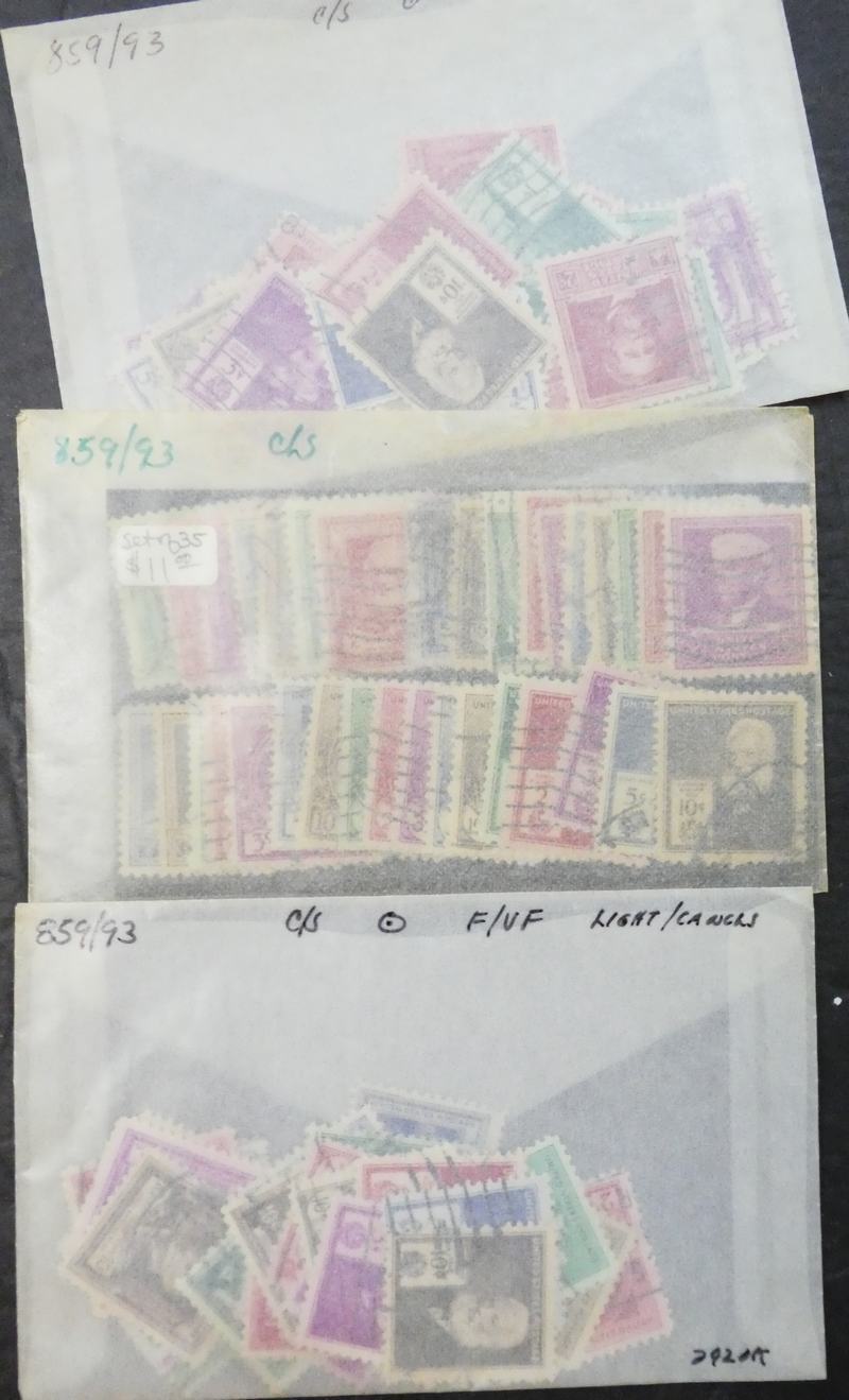 USA 1940 Scott #859-93. 8 Complete Very Fine, Used sets. | United ...