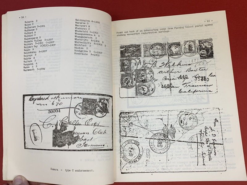 New Zealand Registered Mail Markings, by Rev. A. Voyce, Postal History ...