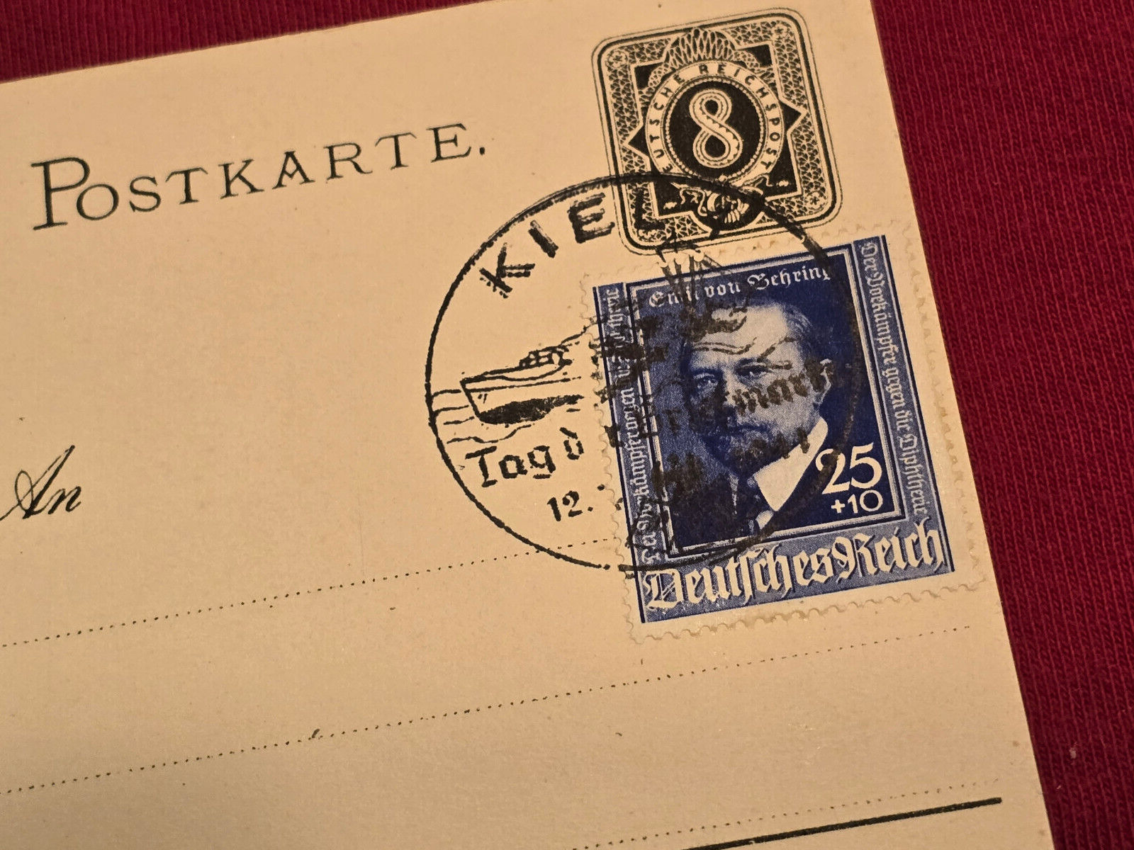 1931 Nazi German Third Reich Postcard WW2 WWII Emil Von Behring stamp ...