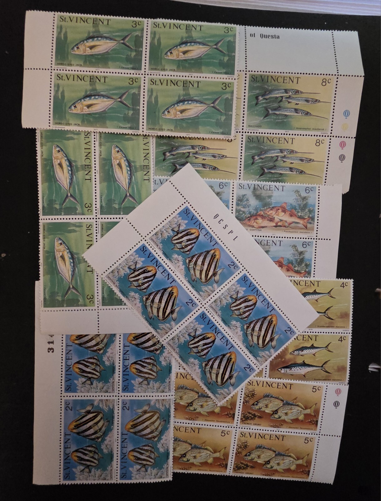 ST VINCENT Fish Stamp Lot Unused Mint MNH OG T16288 | Caribbean - St ...