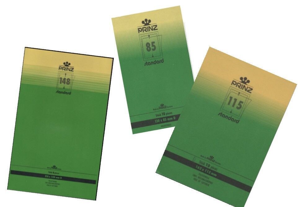 Prinz Standard Stamp Mounts for Blocks BLACK backed - choice of sizes ...