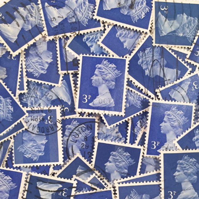 25 x Blue, used, British, 3p Machin postage stamps all off pap | United ...