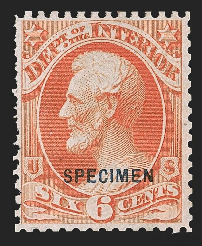 US Stamps #O18S Scarce 6c Interior Official Specimen CAT. $2,500 LOT ...