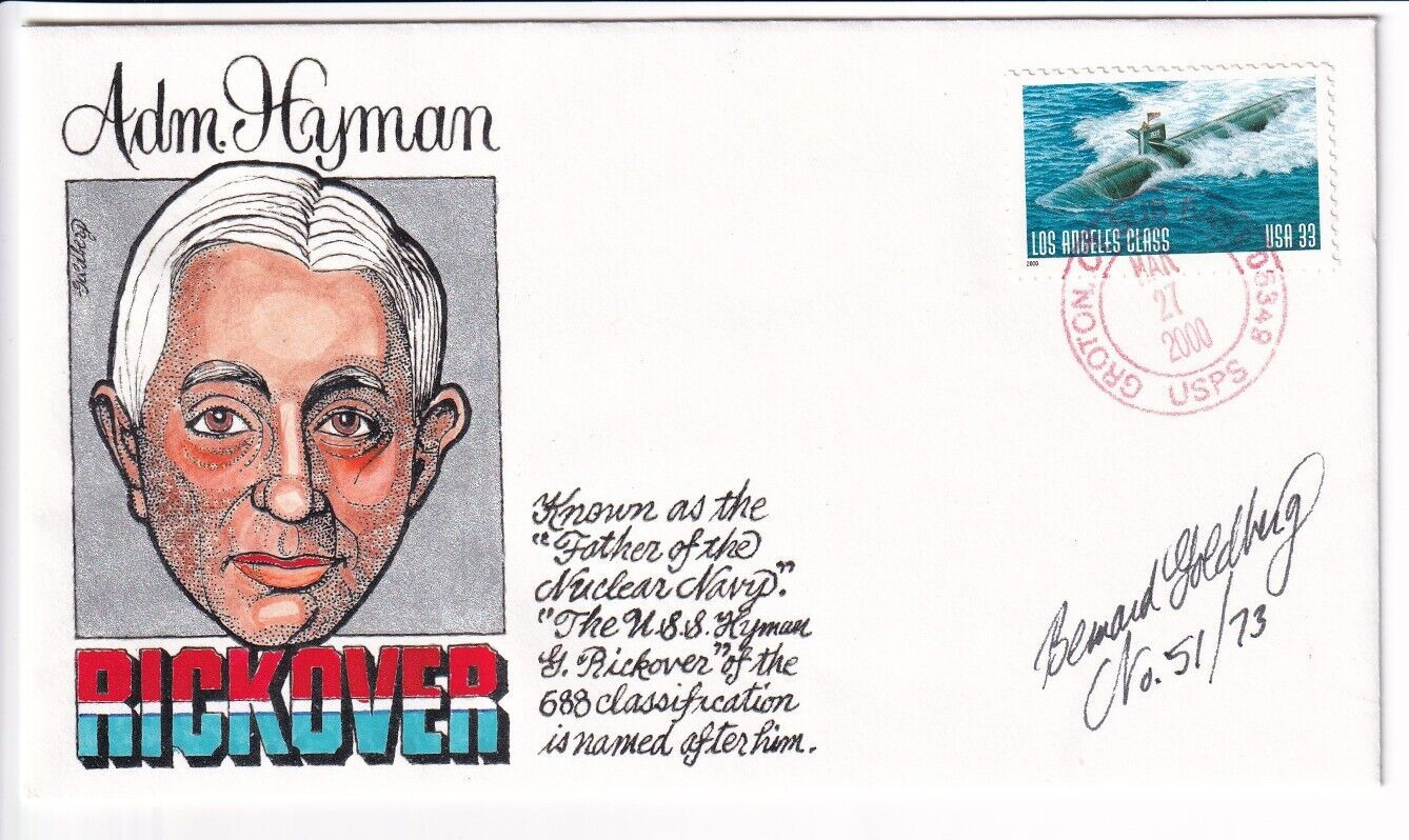 Sc #3372 Adm. Rickover, Hand-painted Goldberg FDC Cachet #51/73, 2000 ...