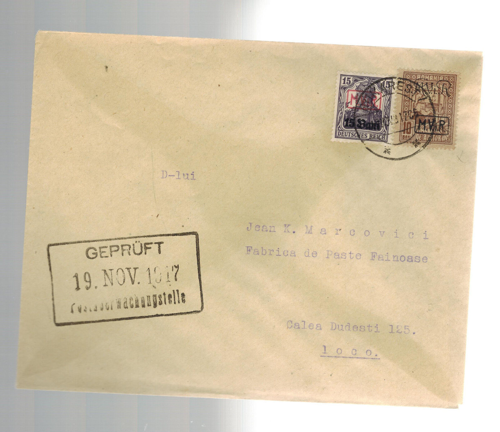 1917 Germany Bucharest Romonia Cover | Europe - Germany & Colonies ...