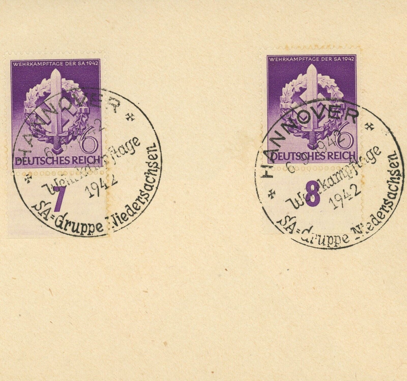 Germany #528 Foundation of the SA Sports Medal Hannover 1942 Special Postmark | Europe - Germany ...