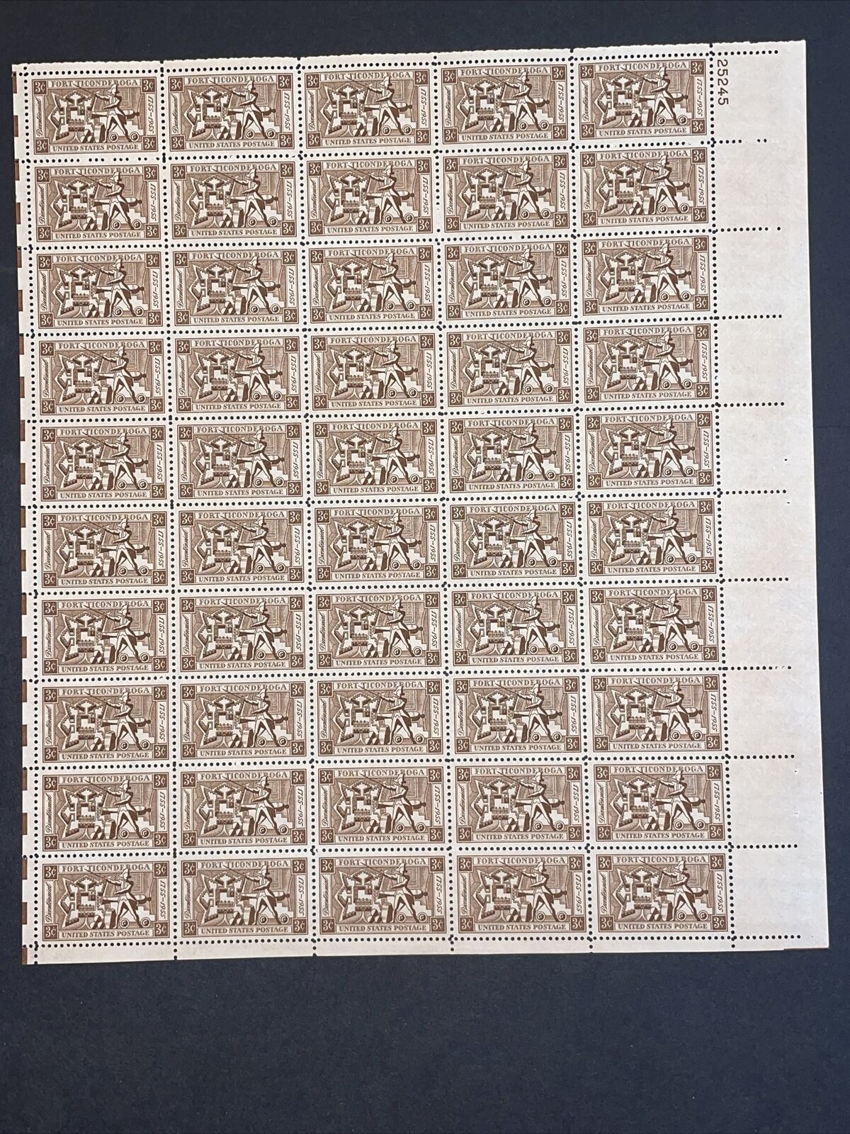 1955 sheet, Fort Ticonderoga Sc# 1071 | United States, General Issue ...