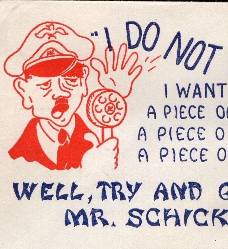 WWII Patriotic Hitler Microphone I Do Not Want War Gorman TX 1943 RARE ...