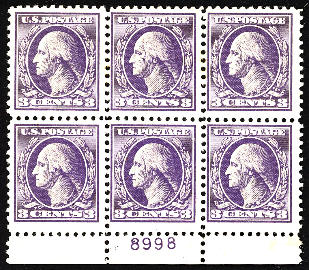 U.S. #530 MINT PL# Strip OG LH / HipStamp