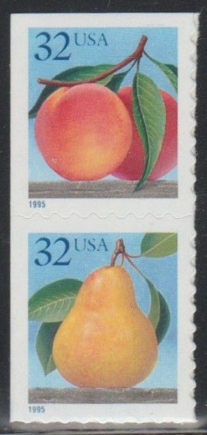 2493-94, Pair. "Peaches & Pear" MNH, .32 cent (b) | United States ...