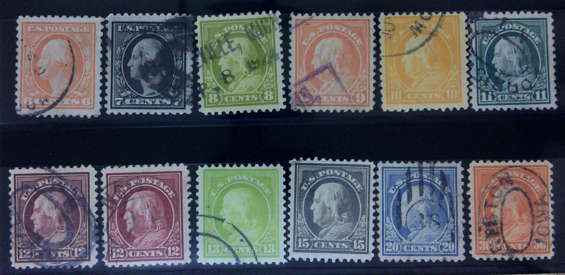 Scott #506-516 - Used - FW Lot - 1917-19 | United States, General Issue ...