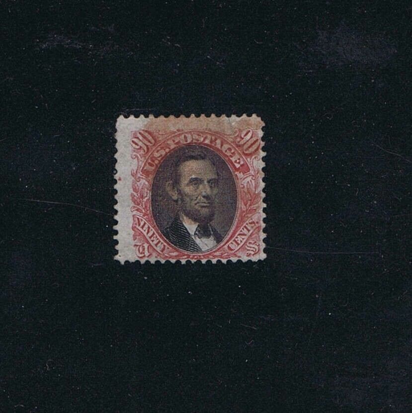 Scott# 122 Used 90 Cent Lincoln RED Cancel, 1869, High CAT VAL Used ...