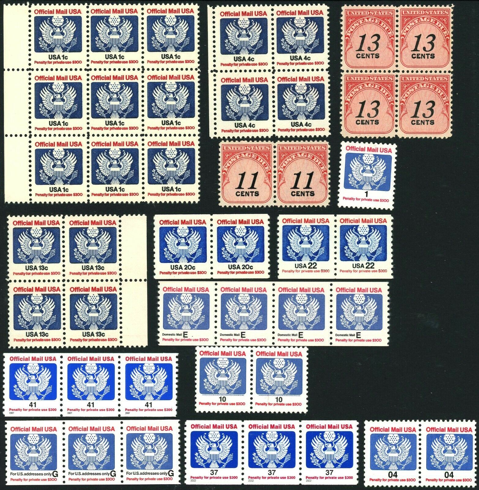 USA OFFICIAL Mail Postage Due Stamp Collection Mint NH | United States ...