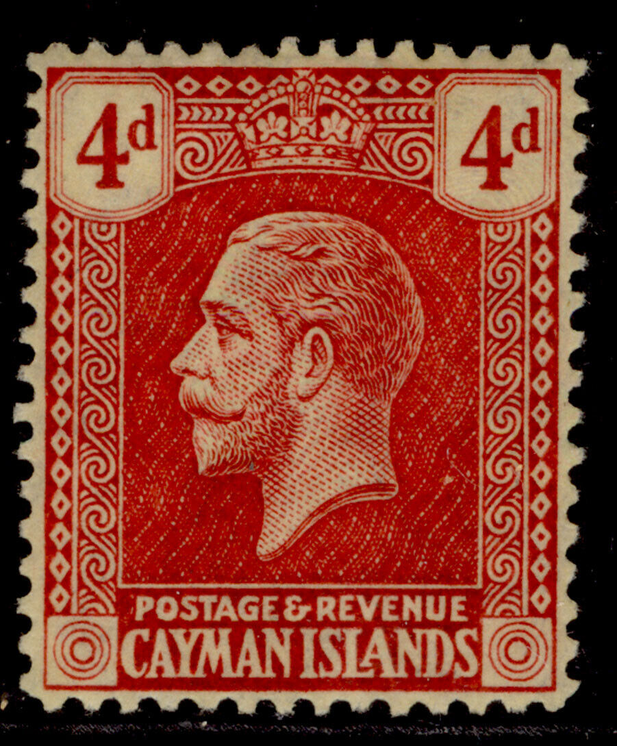 CAYMAN ISLANDS GV SG62, 4d red/yellow, LH MINT. | Caribbean - Cayman ...