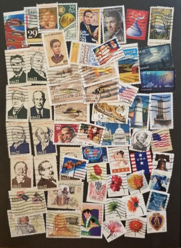 US Modern Postage Stamp Lot Collection ALL DIFFERENT Used T10796 ...
