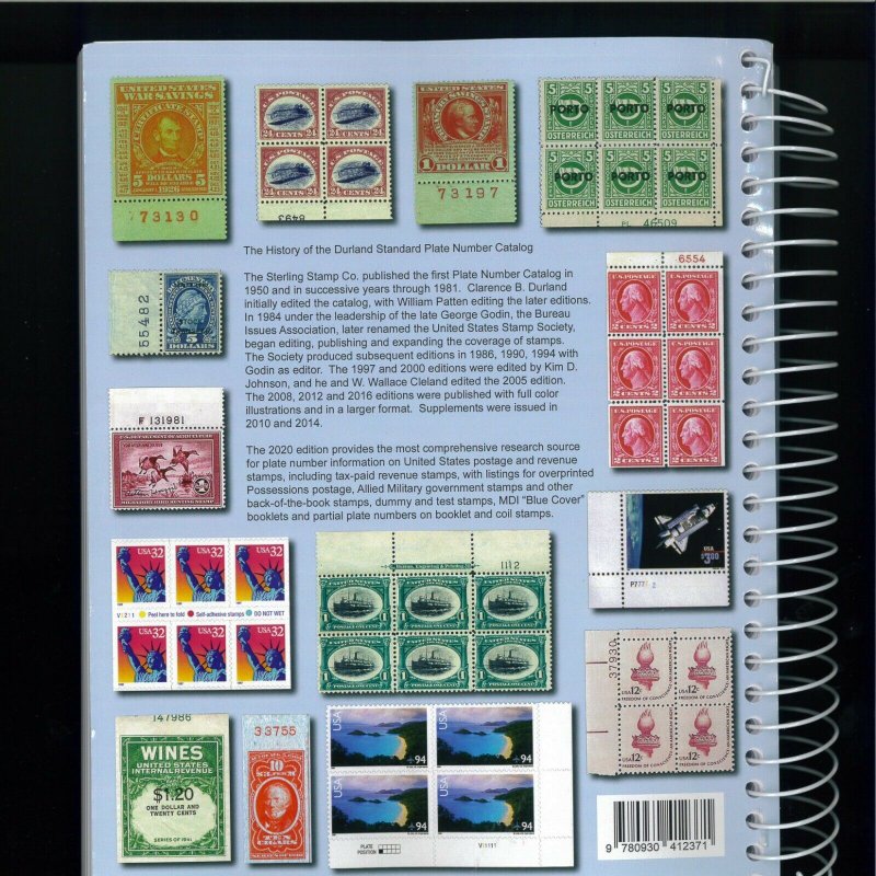 2020 US Stamp Society Durland Standard Plate Number Catalogue - 437 ...