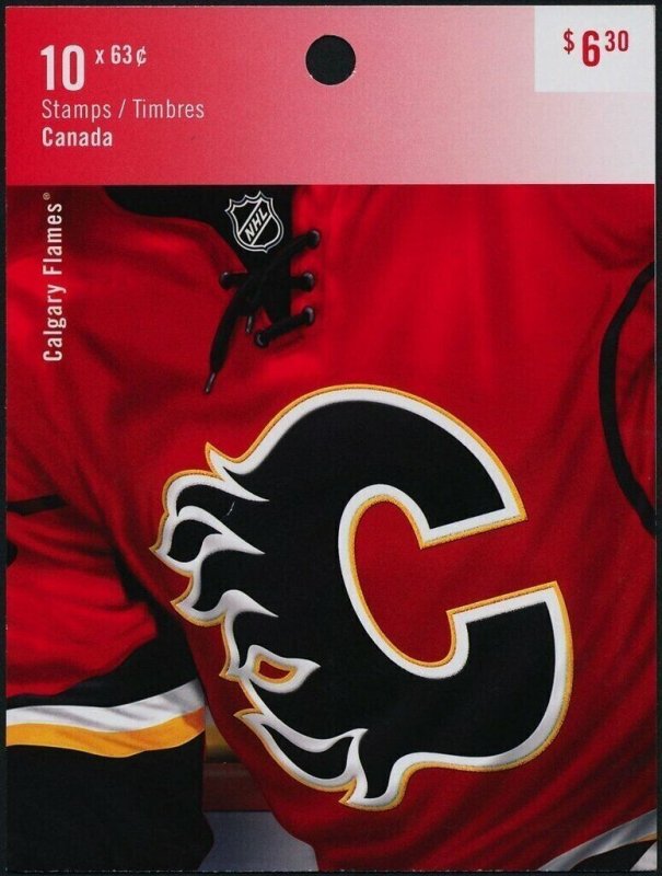 2013 - #2674a - Bk552 Booklet - 10 NHL Calgary Flames Jersey Stamps cv ...