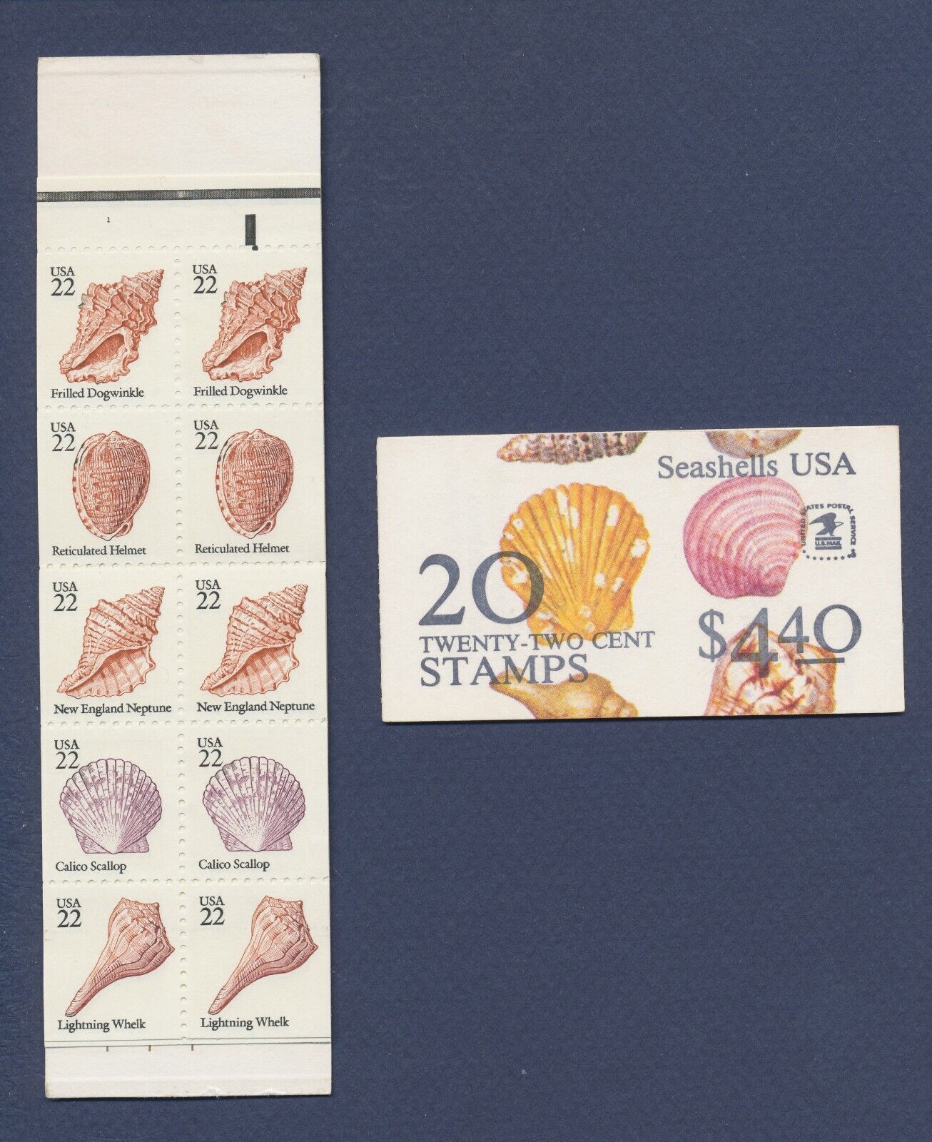 USA - Scott BK146 - Sea Shells - twenty 22c stamps - MNH - Plate #1 ...