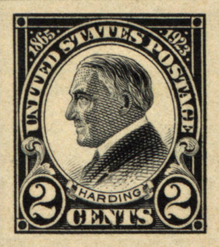 1923 2c Warren G. Harding, Black, Imperforate Scott 611 Mint F/VF NH ...