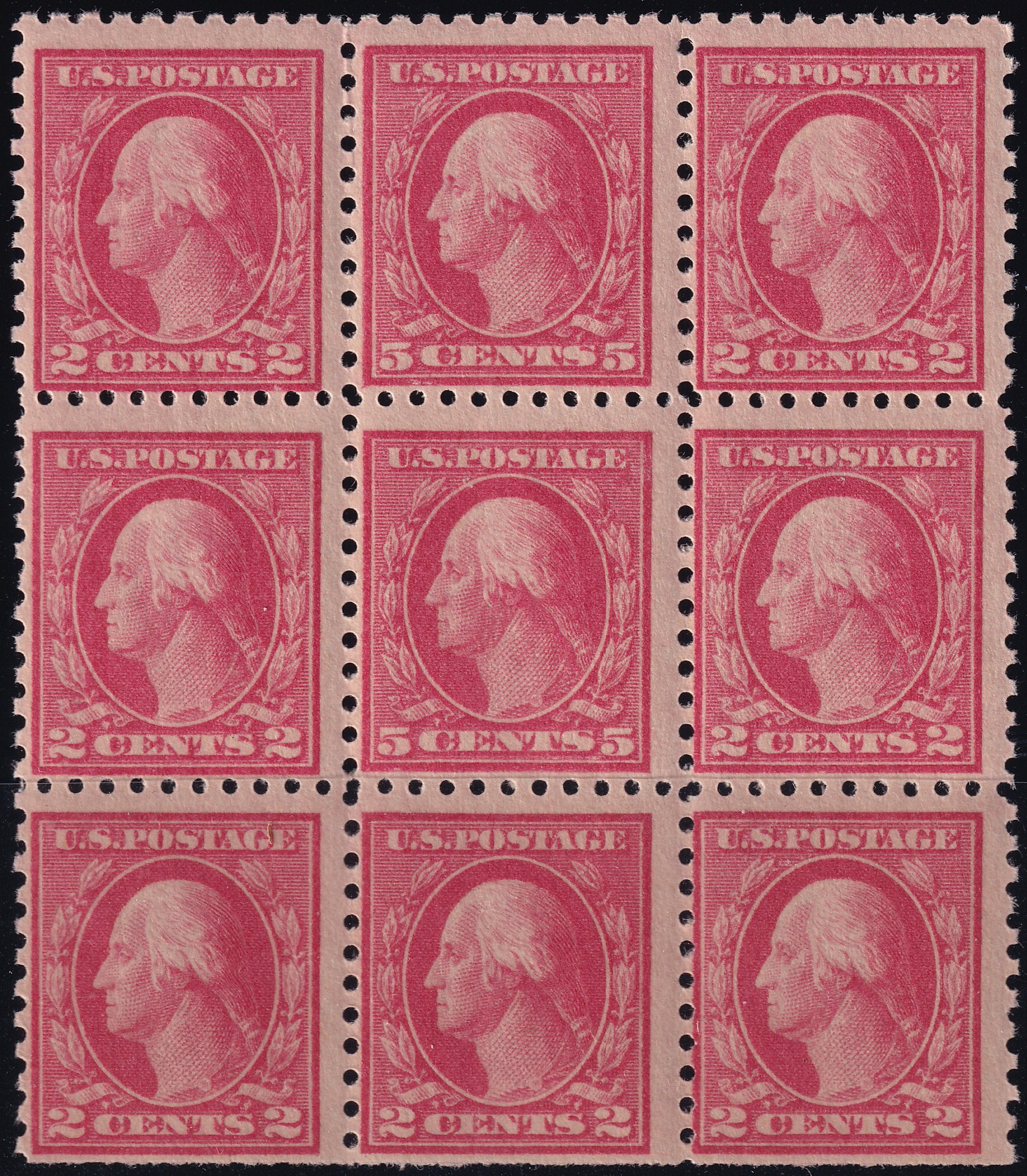 #467 Mint NH, Fine, Block of 9, 2 copies of #467, SE - ID42806 - Joseph ...