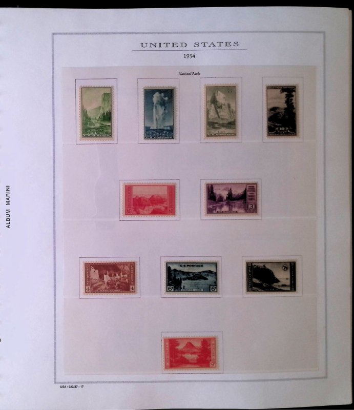 USA 1932-1982 Full Collection in 2 Hingeless Marini Albums w/ Cassette ...