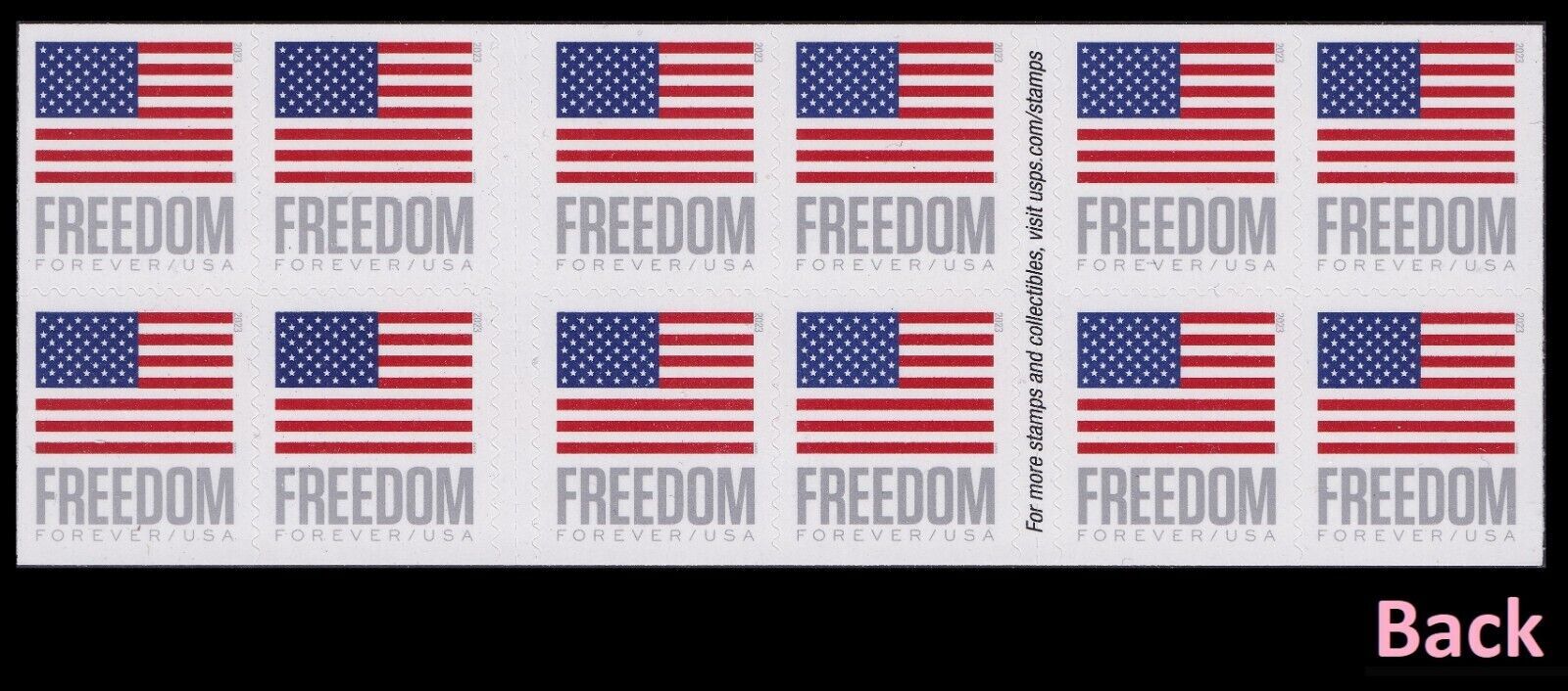 US 5791a Flag Freedom forever booklet BCA B111 (20 stamps) MNH 2023 ...