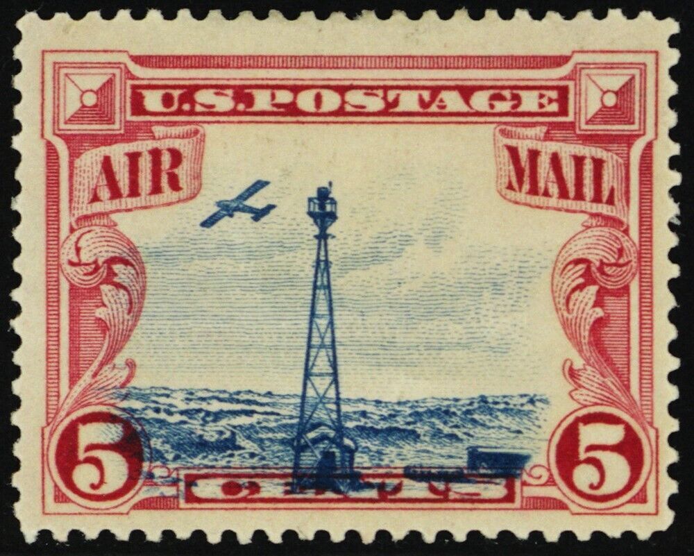 C11, Mint LH 5¢ Low Flying Plane Variety RARE Error - Stuart Katz ...