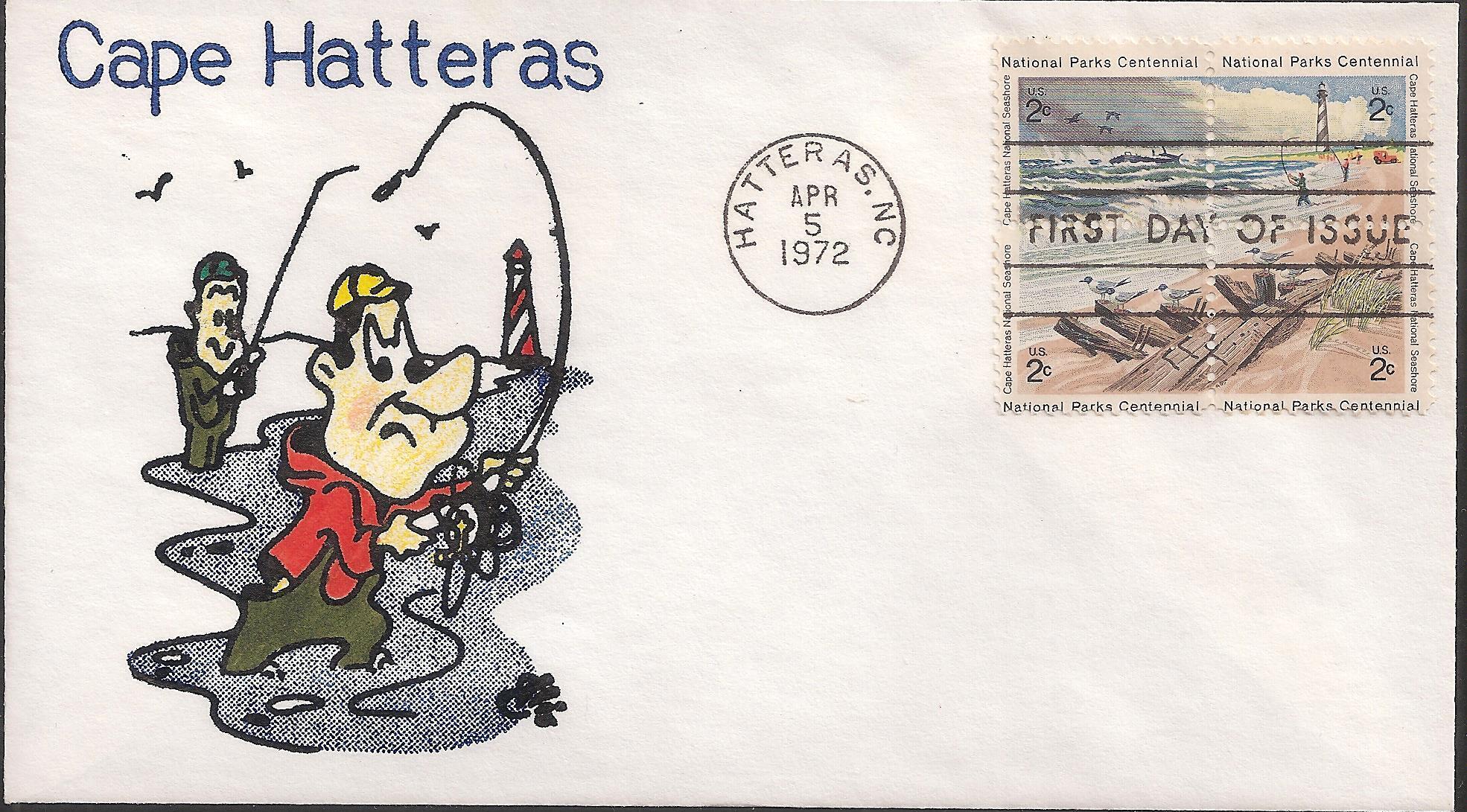 Ellis Animated Printed FDC for the 1972 Cape Hatteras National Seashore ...