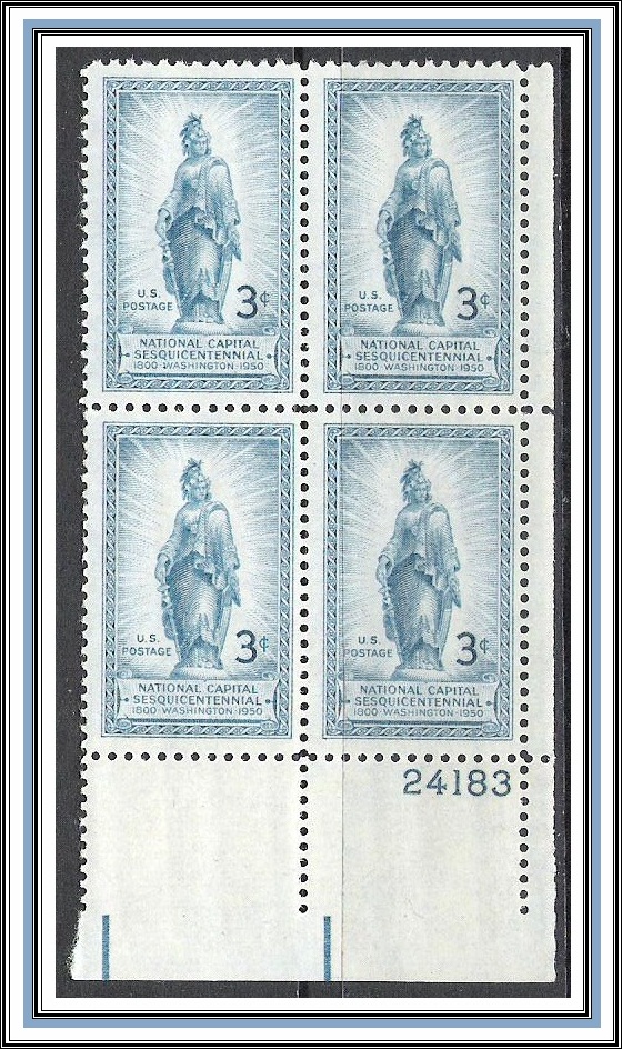 US Plate Block #989 Statue of Freedom MNH / HipStamp