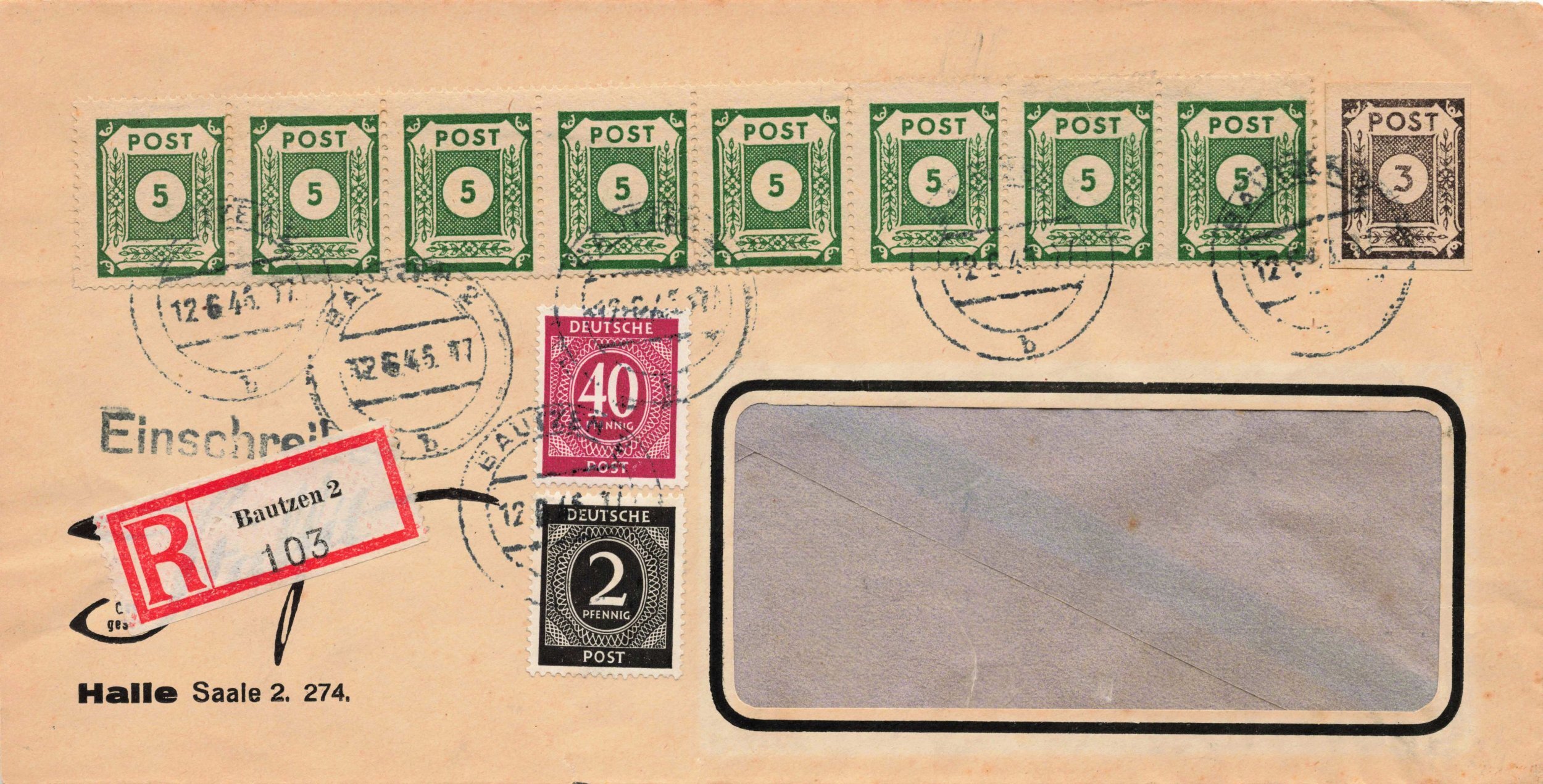 GERMANY DDR 15n17 strip of 7, 15n2, 531, 548 on cover | Europe ...