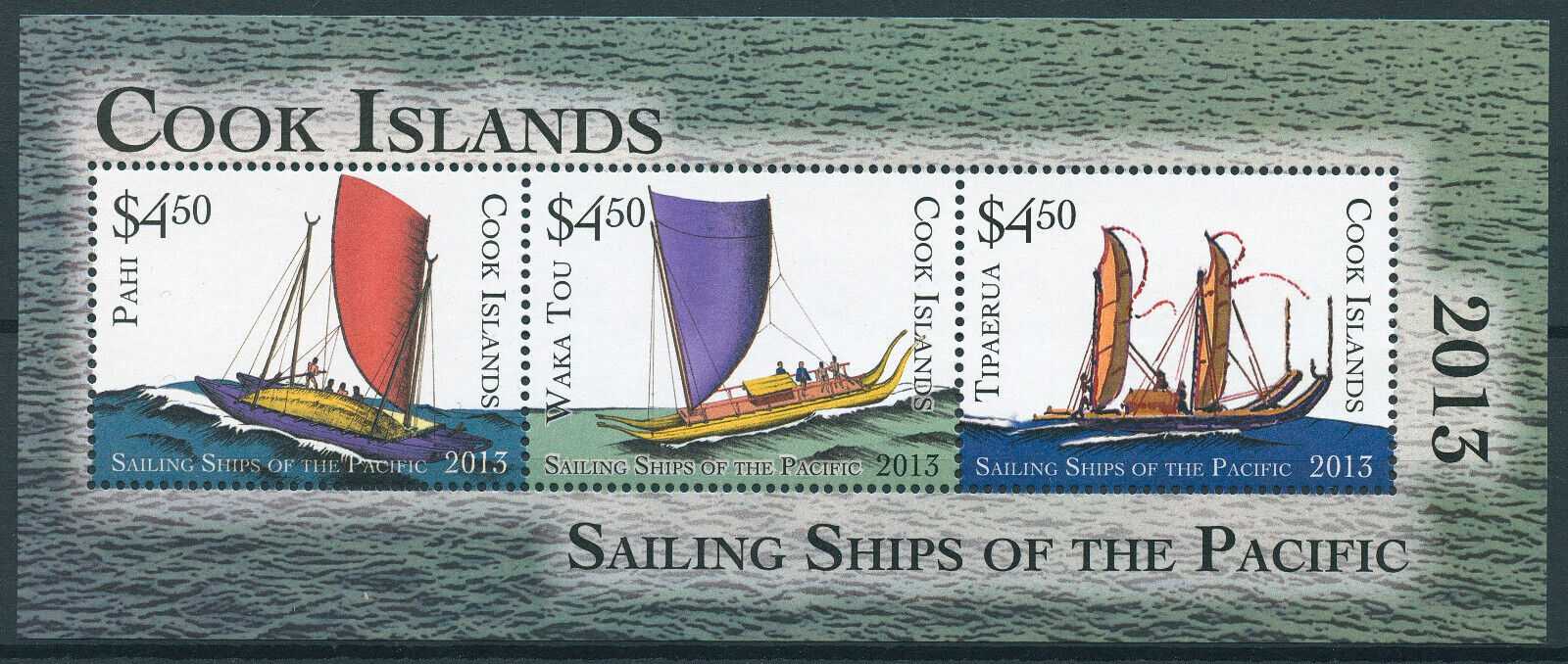 Cook Islands 2013 MNH Sailing Ships of Pacific 3v M/S Boats Pahi ...
