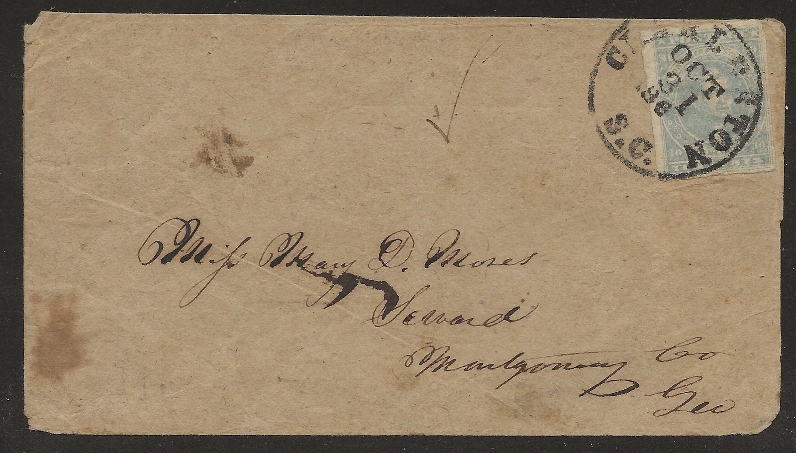 Confederate States Oct 31 186 cover #2 Charleston SC Mary D. Moses ...