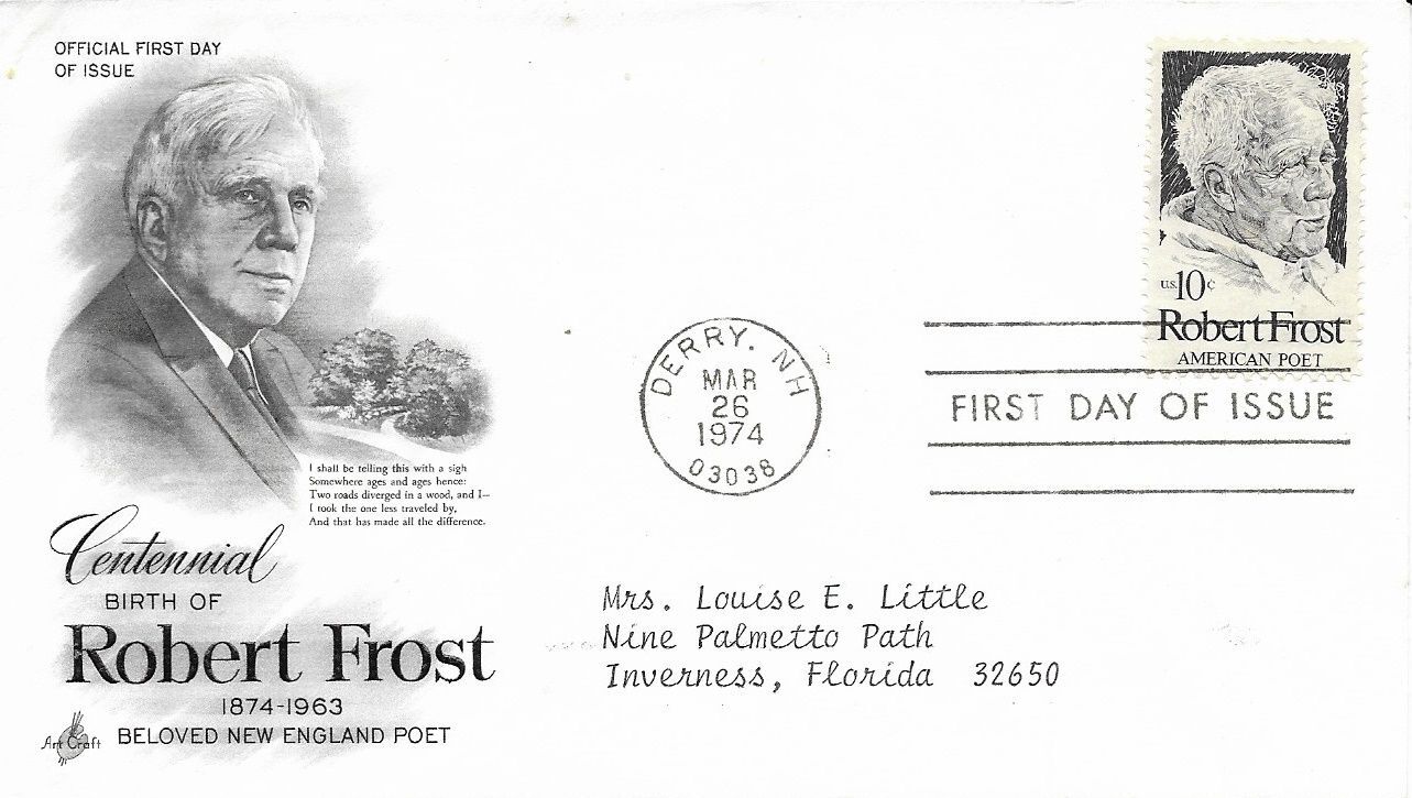1974 FDC, #1526, 10c Robert Frost, Art Craft | United States, General ...
