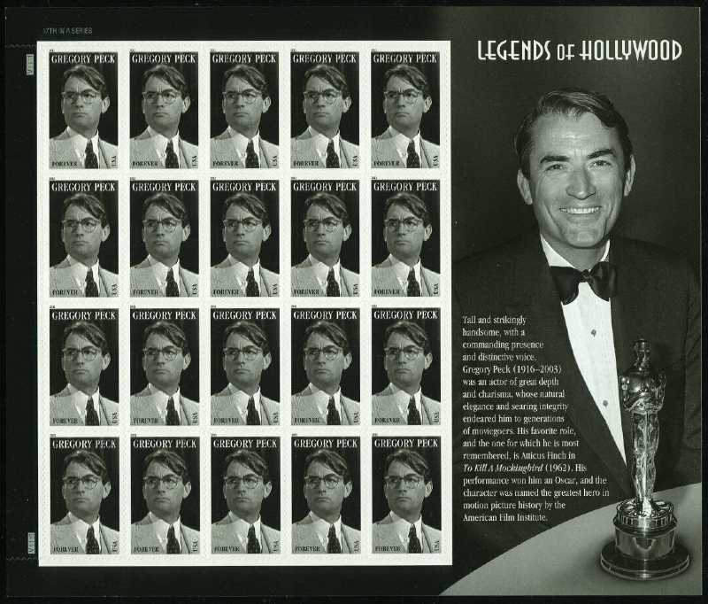 US Stamp - 2011 Actor Gregory Peck Sheet of 20 Forever Stamps Scott ...