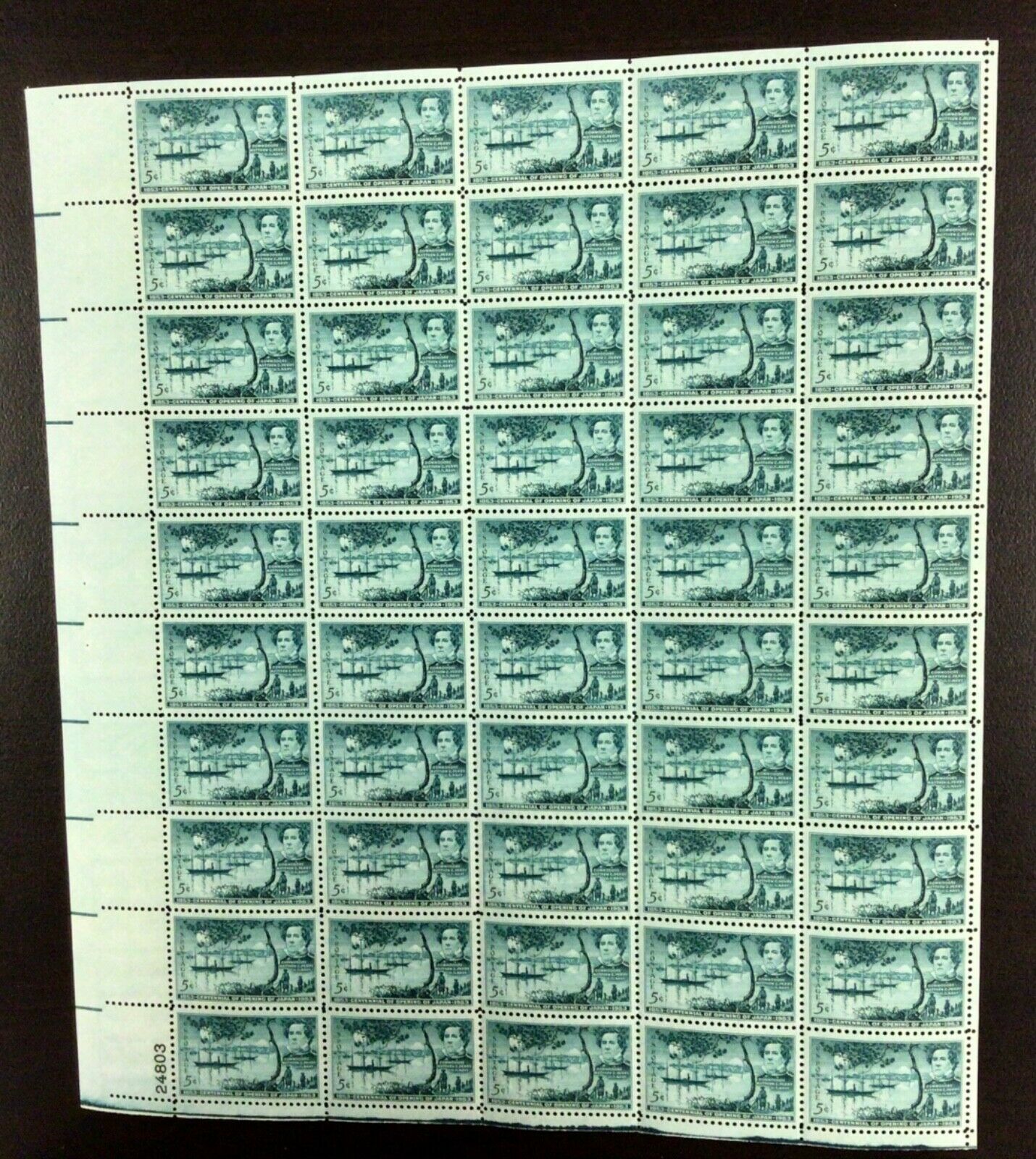 1021 Matthew Perry, Opening of Japan Centennial MNH 5 c Sheet of 50 FV ...
