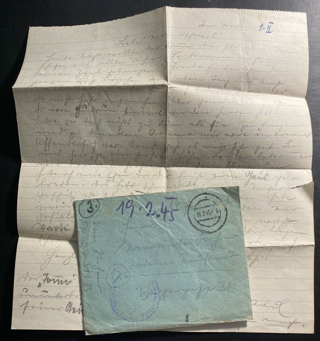 1945 Germany Waffen SS 10Th Panzer Division Frundsberg Feldpost Cover ...