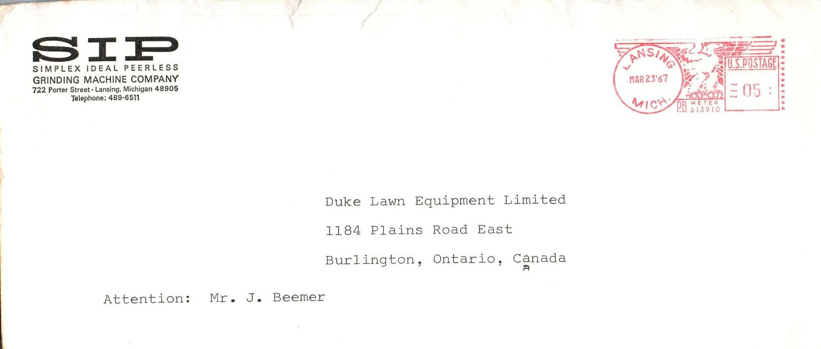 Vintage Company Stationery Envelope Simplex Ideal Peerless Grinding ...