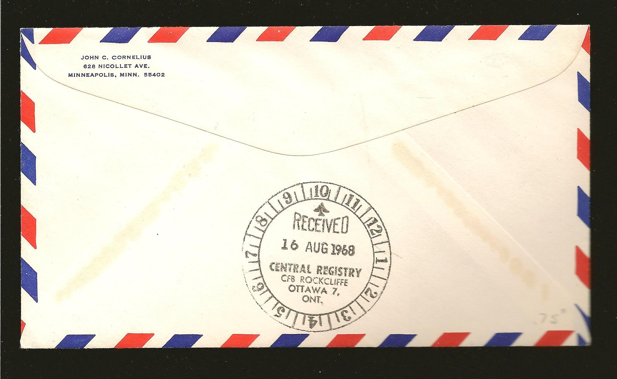 Canada 475 on 1968 50th Anniversary RCAF Toronto-Ottawa 1918 First ...