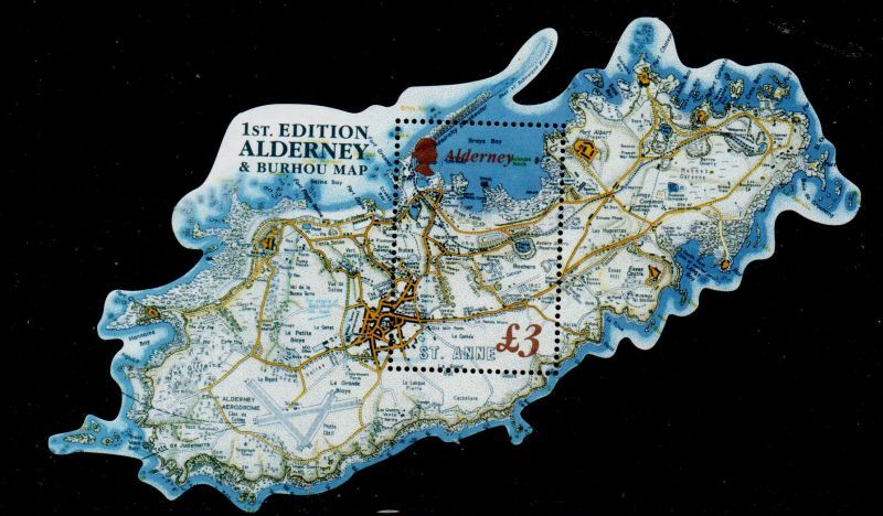 Alderney Sc 571 2017 Map of Alderney stamp sheet mint NH | Europe ...